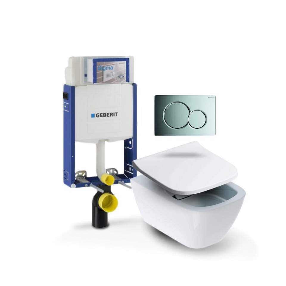 Geberit - Set Kombifix (modul, Sigma 01 chróm, Traficc klozet + sedátko ...